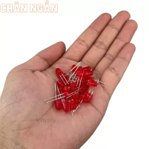 LED 5mm Phủ Xanh Đục Có Viền Chân Ngắn